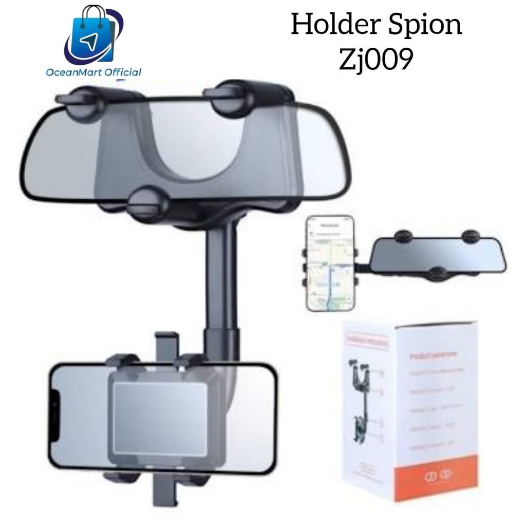 Jual Car Holder HP Mobil Spion GPS Jepit Kaca Putar 360 Derajat ...