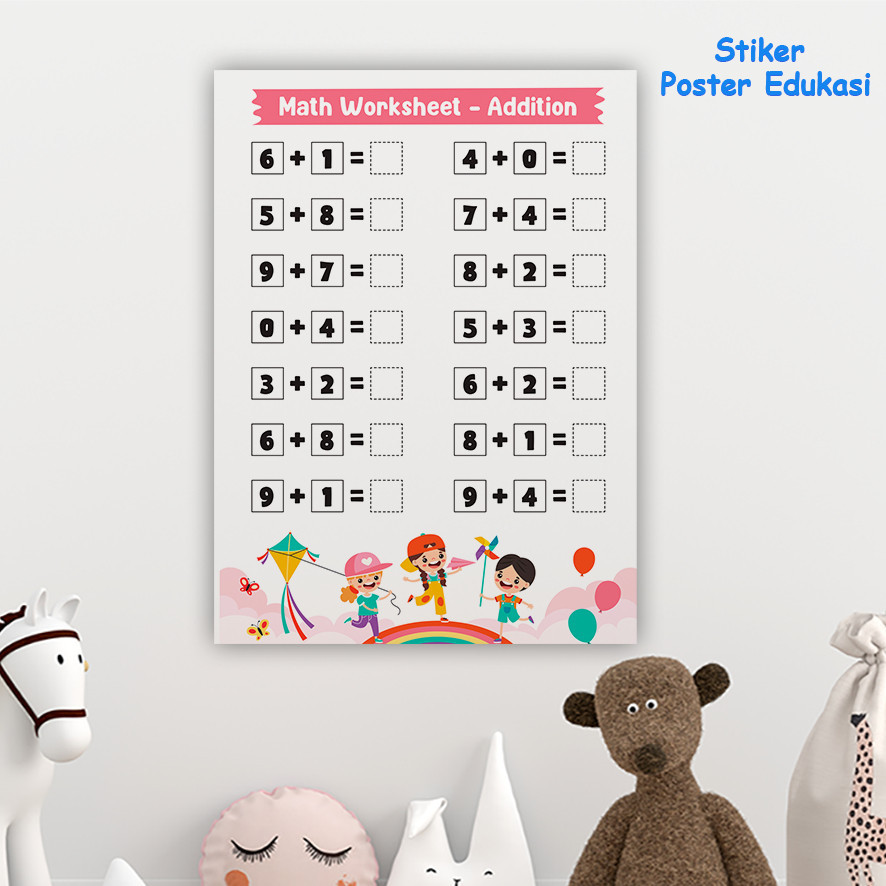 Jual Stiker Poster Dinding Penjumlahan dan Pengurangan Edukasi Anak ...