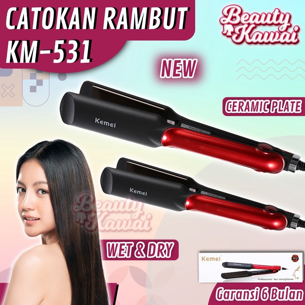 Jual Catokan Rambut Kemei 200C 4 Mode Panas Ionic Pelurus Rambut ...