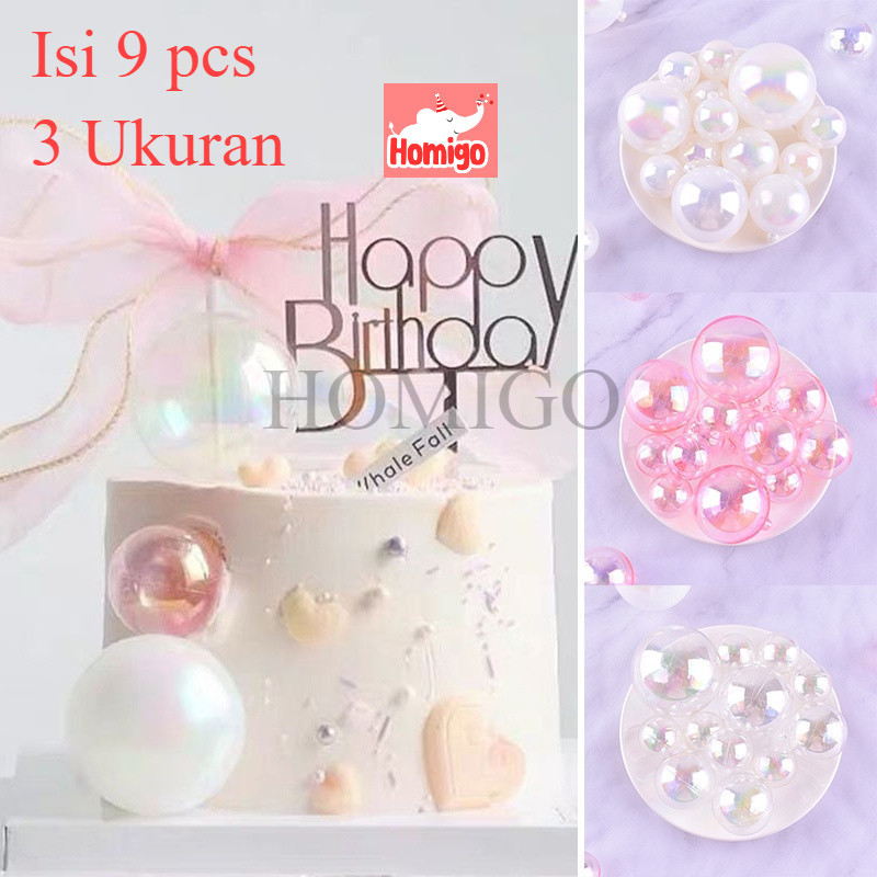 Jual Homigo 9pcs Topper Bola Kue Ulang Tahun Ultah 3cm 4cm 5cm Topper ...