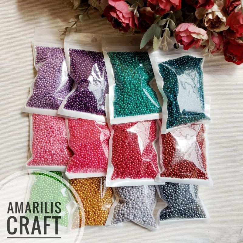 Jual Manik Mutiara Ringan 25gr 4mm BAYAR DI TEMPAT Manik MOTE Import | Shopee Indonesia