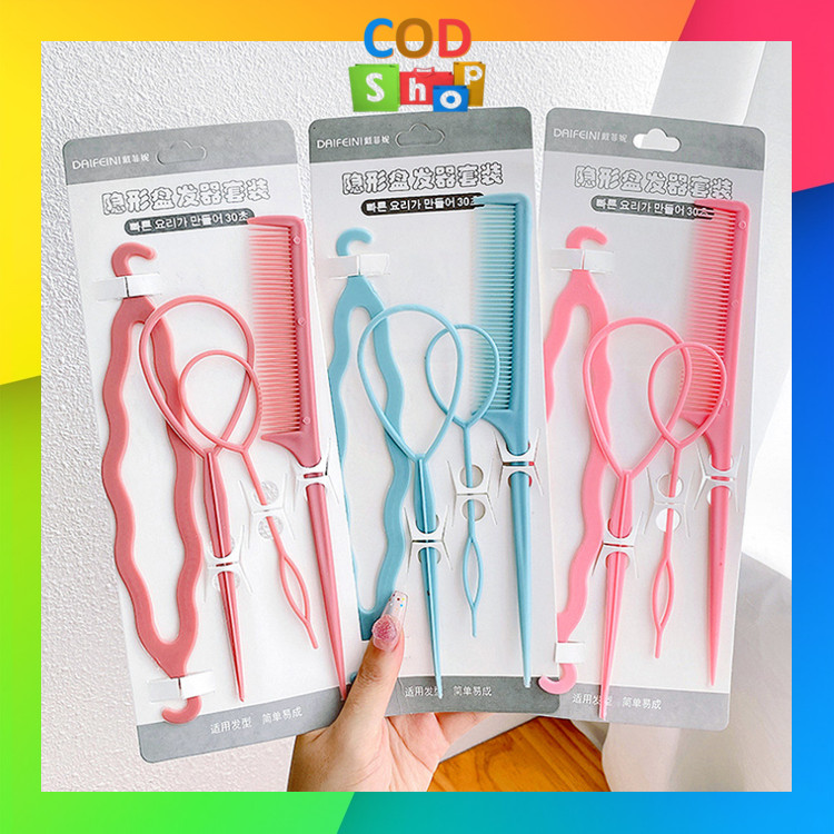 Jual COD - F6165 Set Sisir 4 in 1 / Alat Styling Sanggul dan Kepang ...