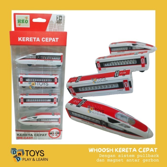 Jual Mainan Anak Diecast Kereta Cepat Whoosh Jakarta Bandung High Speed Train Miniatur Magnet ...
