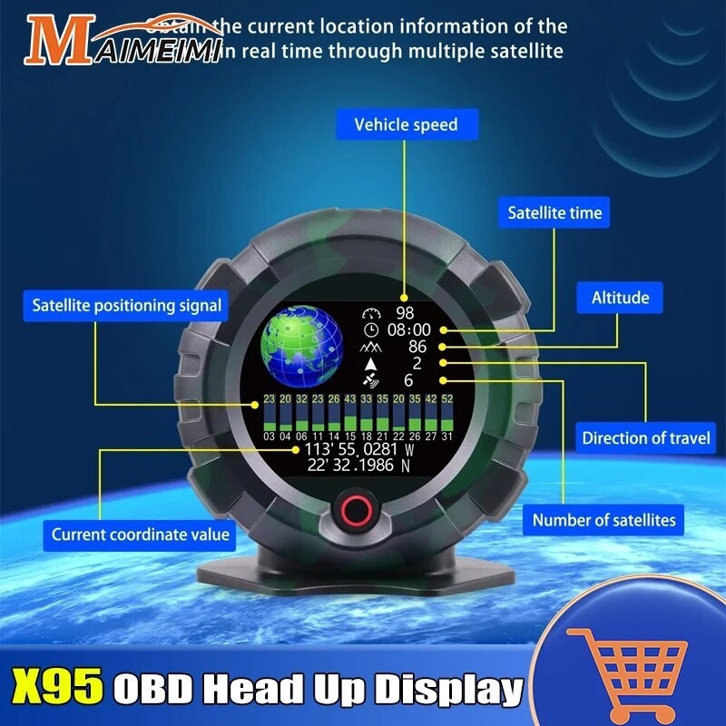Jual M Car OBD GPS Head Up Display 4x4 Off-road Inclinometer Slope ...