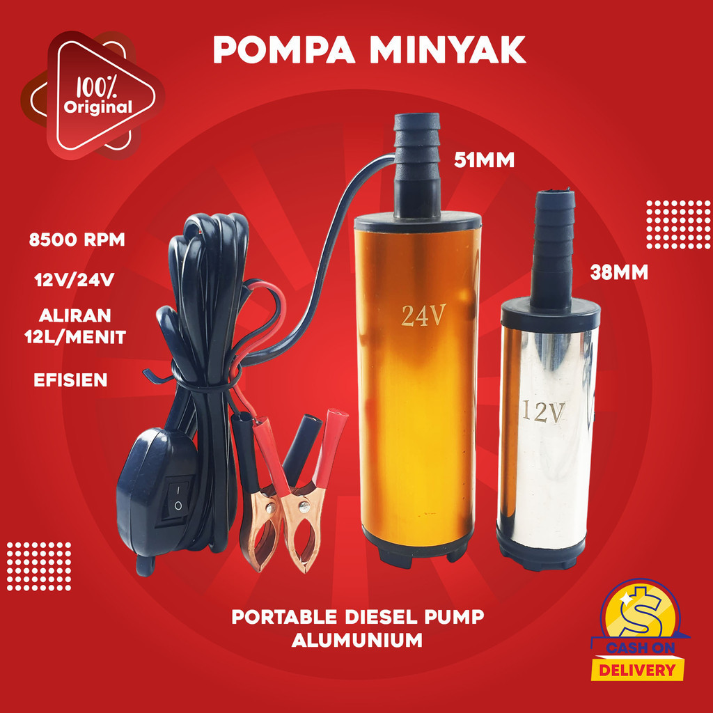 Jual Pompa Minyak 12V 51mm Celup Air Mini Kecilmp Mini Oli Solar ...