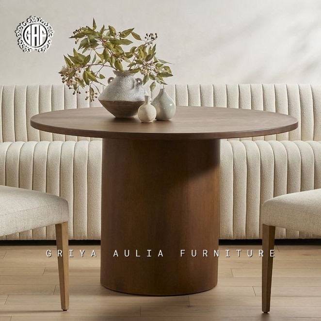 Jual ROUND DINING TABLE WOOD - MEJA BUNDAR MAKAN - MEJA MAKAN BULAT ...