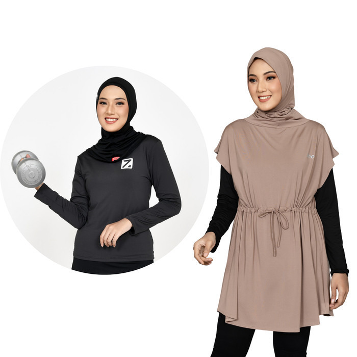 Jual Zeea Bundle Set Inner Amna Dan Outer Hijab Sport Hayfa P Raihana ...