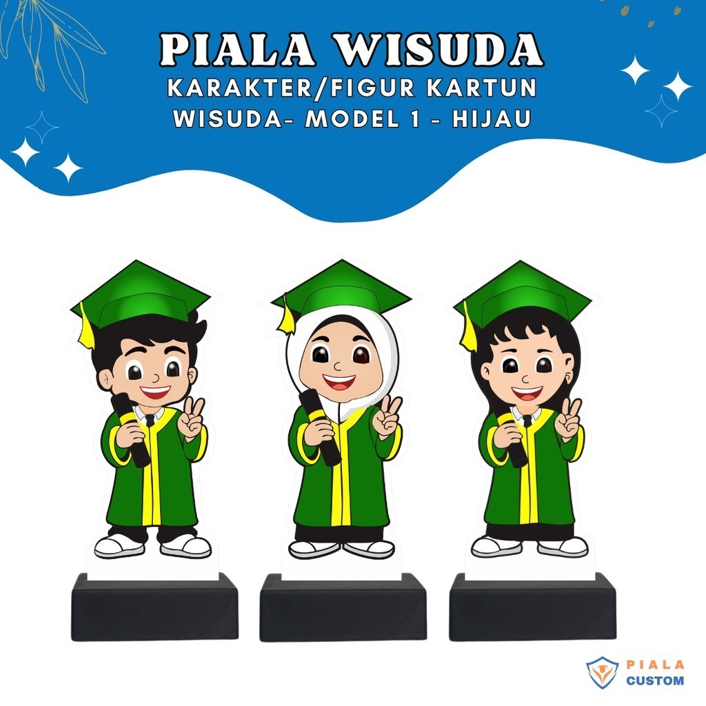 Jual Model 1 Hijau Plakat Piala Wisuda Akrilik Anak TK / PAUD | Shopee ...