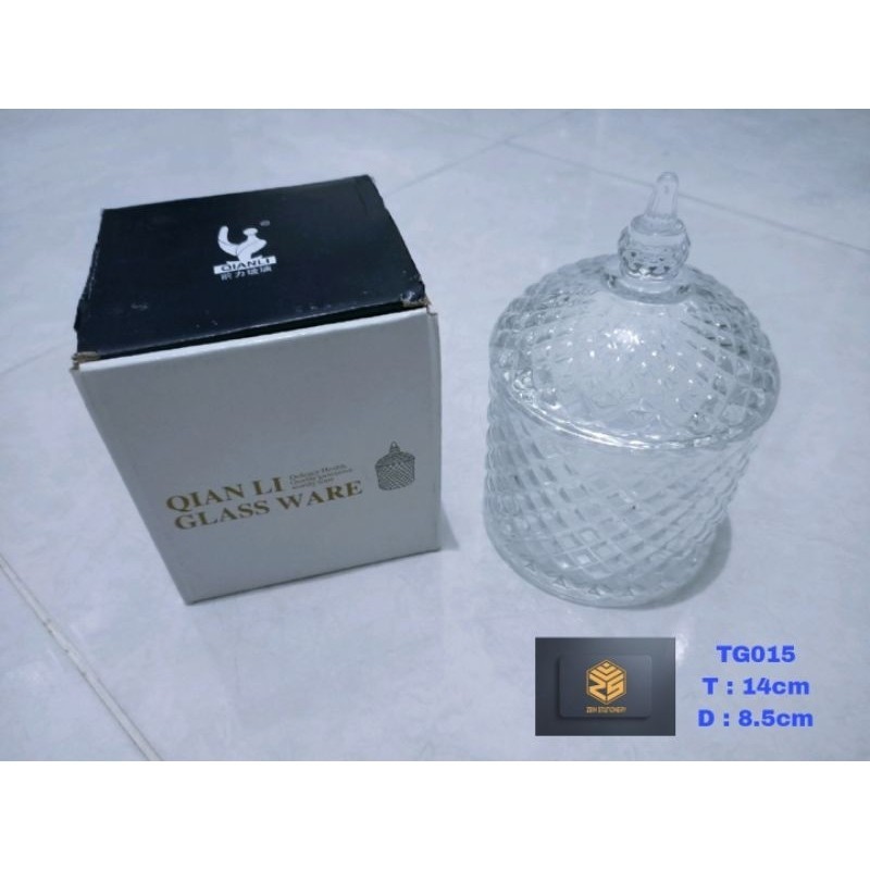 Jual Crystal Jar Tower TG015/ Candy Pot / Crystal Glass / Toples Kristal Kaca / Souvenir ...