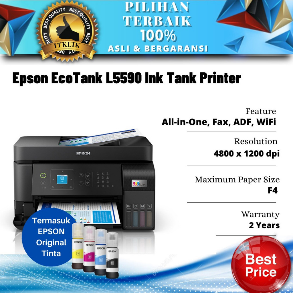 Jual promo spesial Epson EcoTank L5590 A4 Wi-Fi All-in-One Ink Tank ...