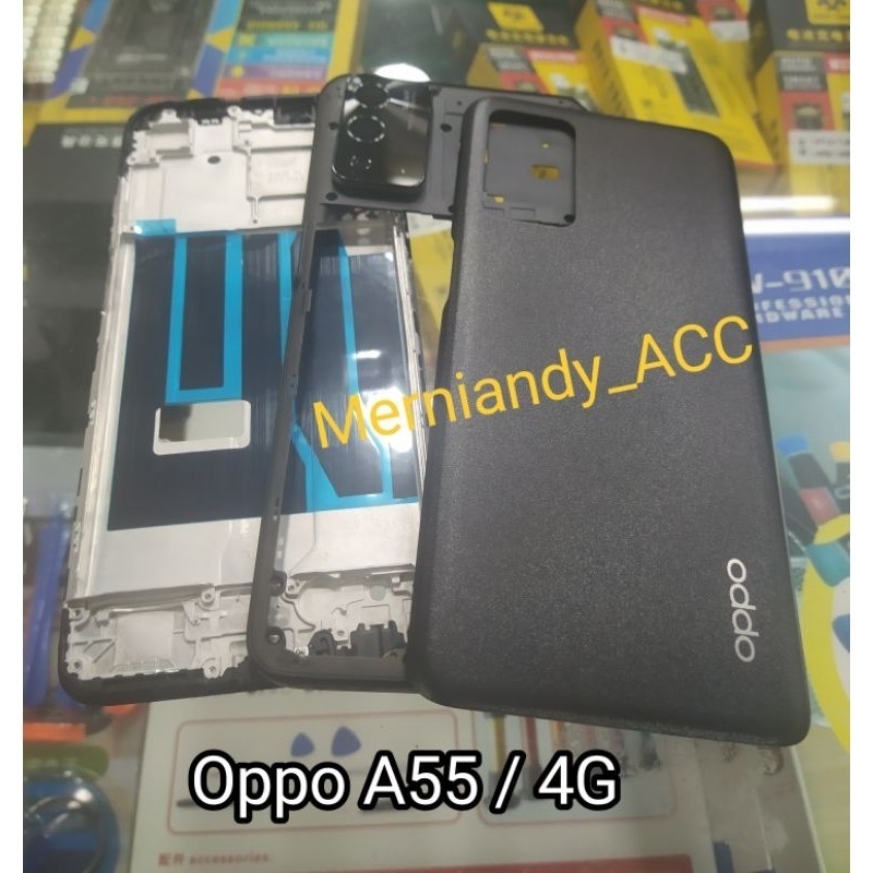 Jual kesing Cessing hausing fullset frame lcd Oppo A55 / 4G Backdor ...