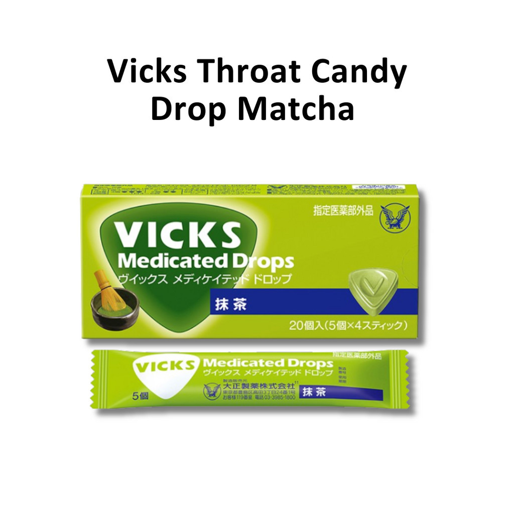 Jual Vicks Throat Candy Drop Matcha JAPAN | Shopee Indonesia