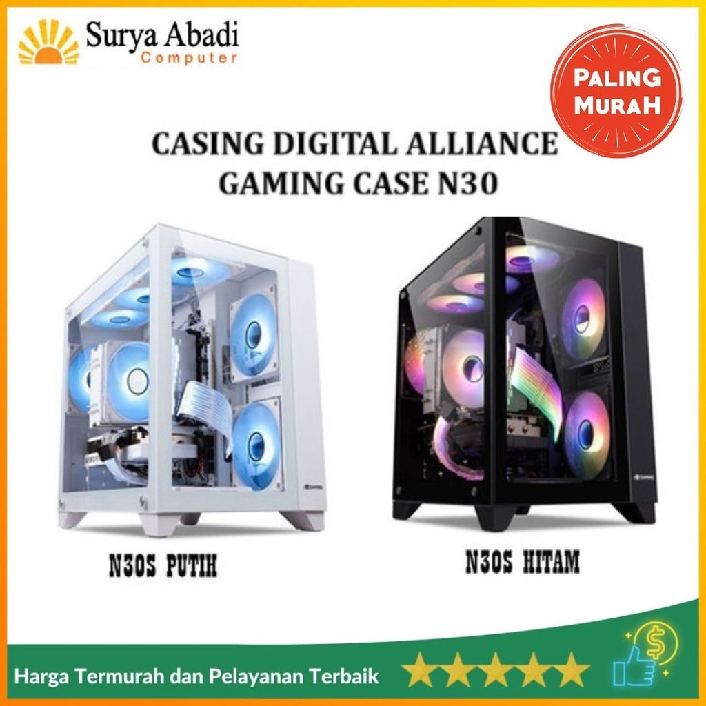 Jual Casing PC Digital Alliance N30SE M-ATX ITX Case Gaming Tempered ...