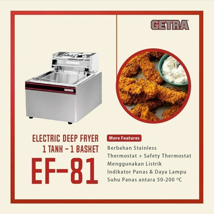Jual GETRA EF-81 Electric Deep Fryer(Alat Penggorengan Listrik) 5,5L 1 ...