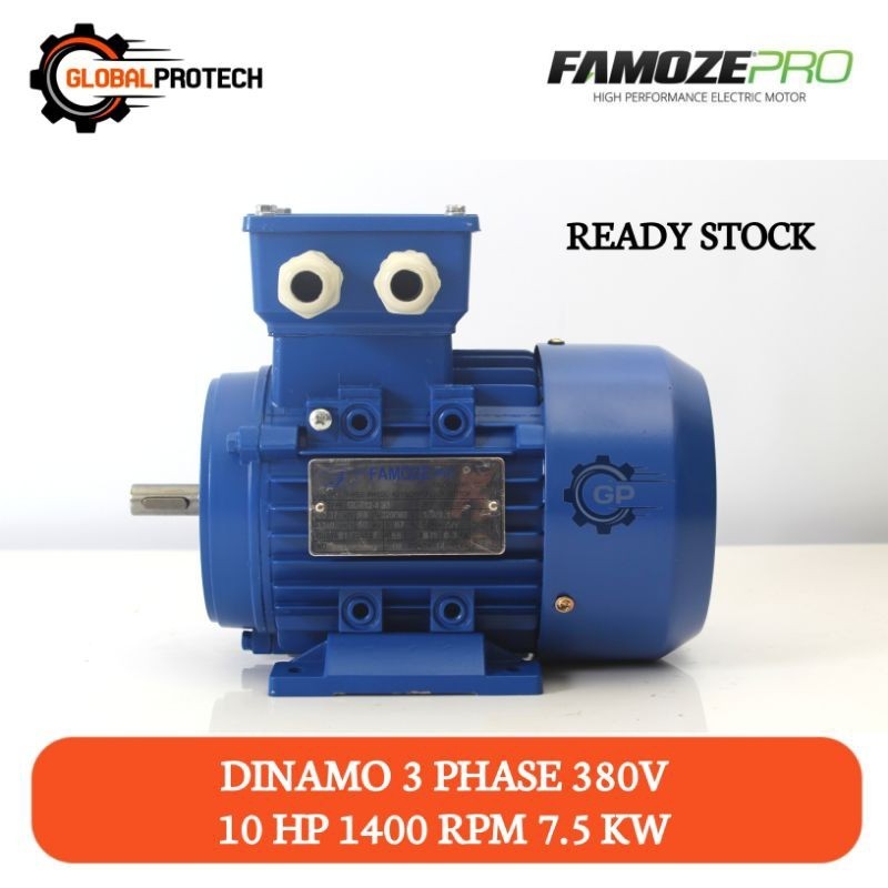 Jual Dinamo 3 Phase 10 HP 1400 RPM Famoze Pro 7.5 KW Tipe GL Electric Motor Penggerak Mesin ...