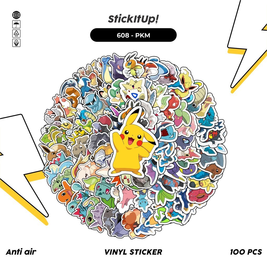 Jual COD 100 Pcs Stiker Pack Pokemon Lucu Aesthetic Vynil Waterproof ...