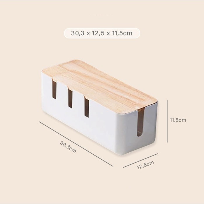 Jual Kotak Tempat Penyimpanan Kabel Organizer Jalur Kabel Tutup Kayu ...