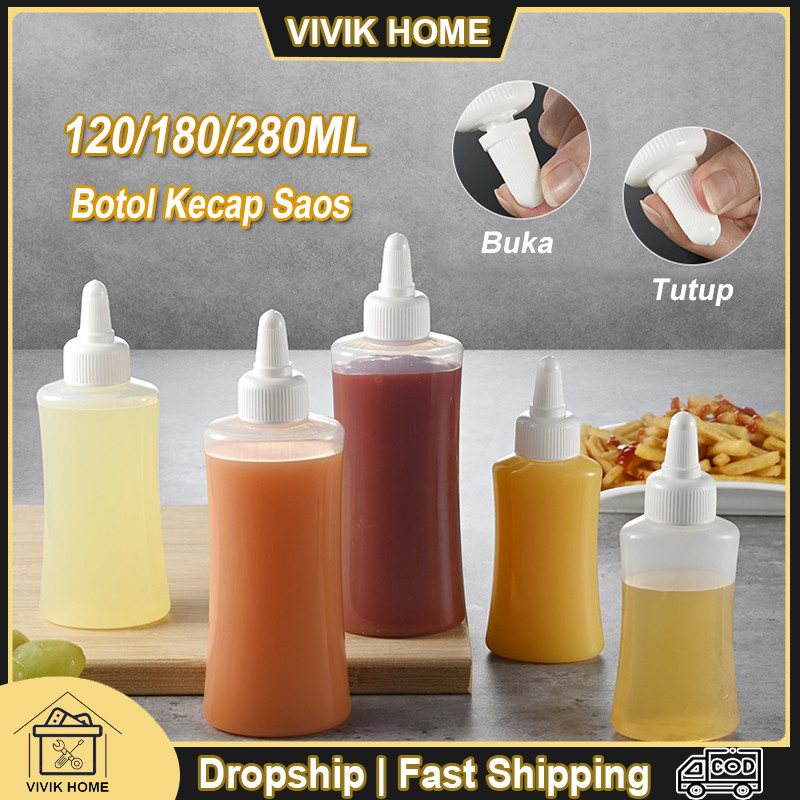 Jual Squeeze Bottle 280ml Botol Kecap Saus Plastik Botol Saus Mayones ...