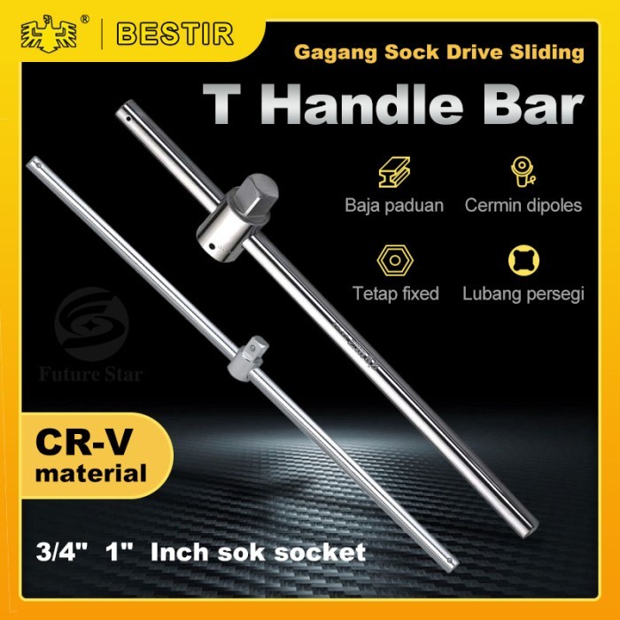 Jual Gagang Sock Drive Sliding T Handle Bar ukuran3/4" 1" Inch Sok ...