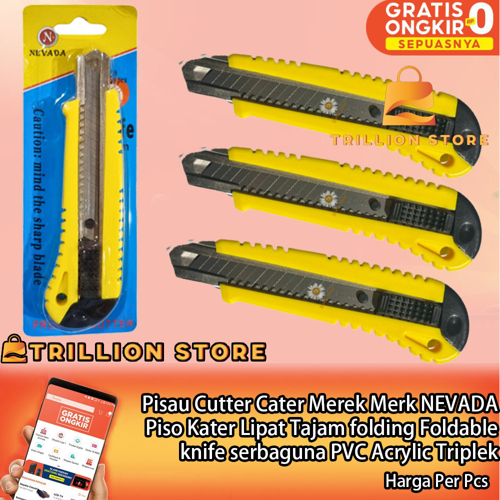 Jual NEVADA Cutter Cuter Kater Besar Jumbo Plastik Pelastik Tebal Knife ...