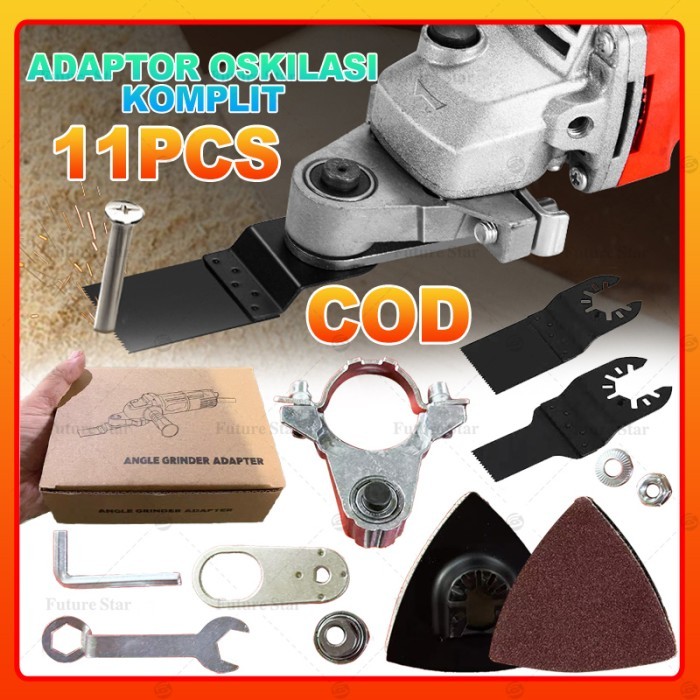 Jual Adaptor Oskilasi Komplit 10pcs Multiguna Adaptor Gerinda Multi ...