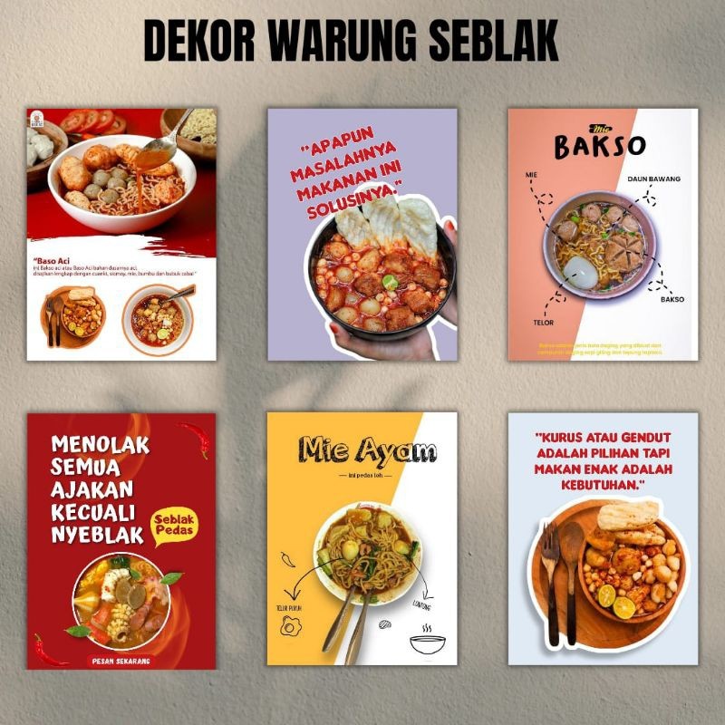 Jual swasana berkah store Poster kayu seblak mie ayam bakso baso aci ...