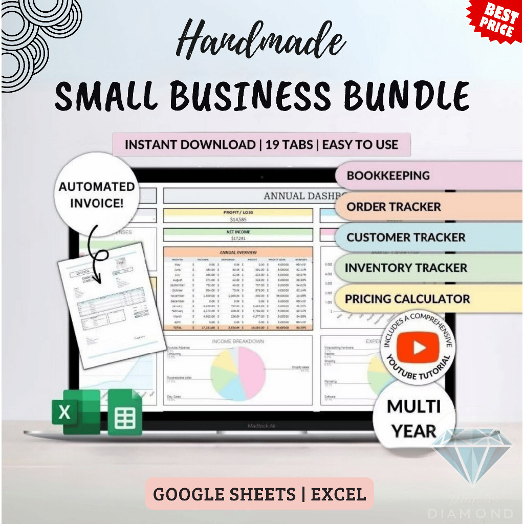 Jual (43) Template Pencatatan Keuangan untuk UMKM Barang Handmade Small Business Bookkeeping ...