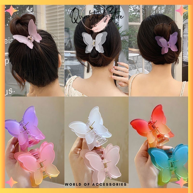 Jual QS - JEPITAN RAMBUT KUPU-KUPU DOFF 6CM MODEL DOUBLE WINGS KOREAN ...