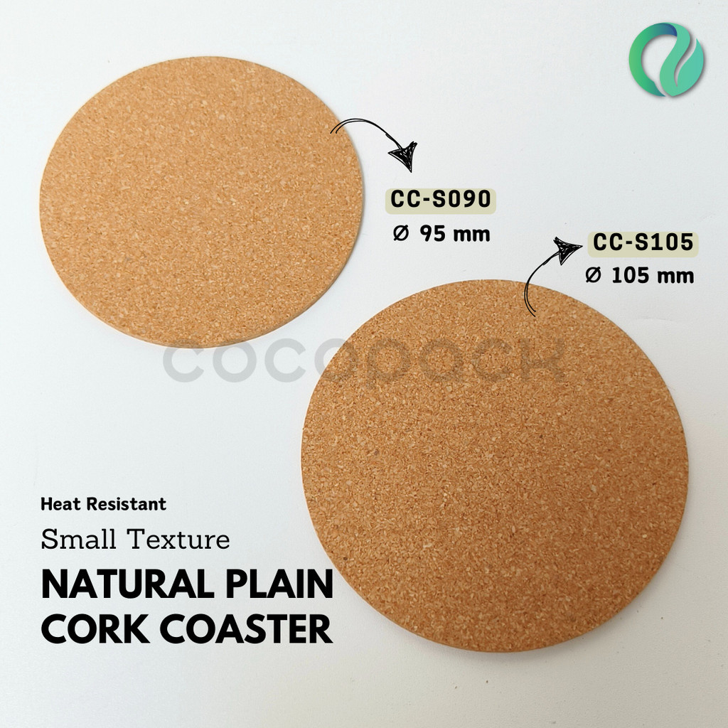 Jual Tatakan Alas Gelas Natural Plain Cork Coasters 3mm Small Texture | Shopee Indonesia