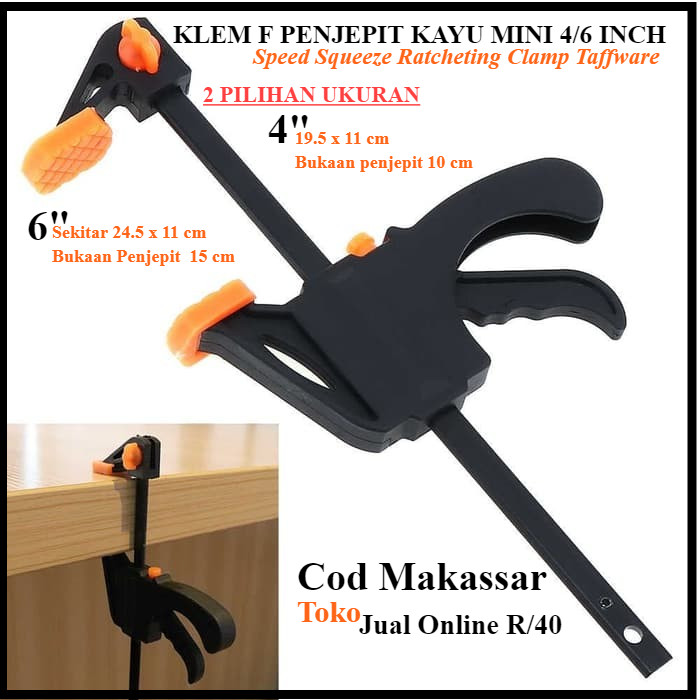 Jual Klem F Penjepit Kayu Triplek Multipleks Mini 4 Inch Atau 6 Inch ...