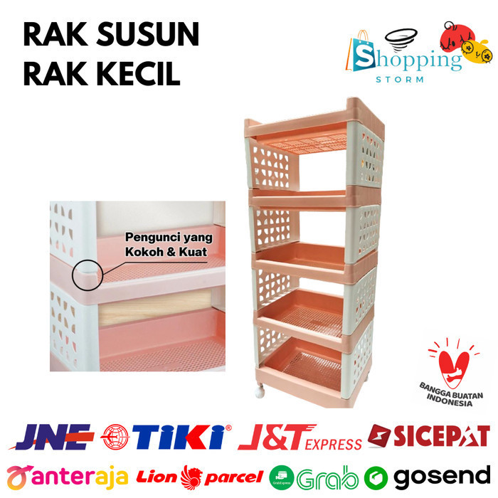 Jual Rak Susun Kecil Plastik Roda Rak Buku Rak Serbaguna 855 856 857 ...