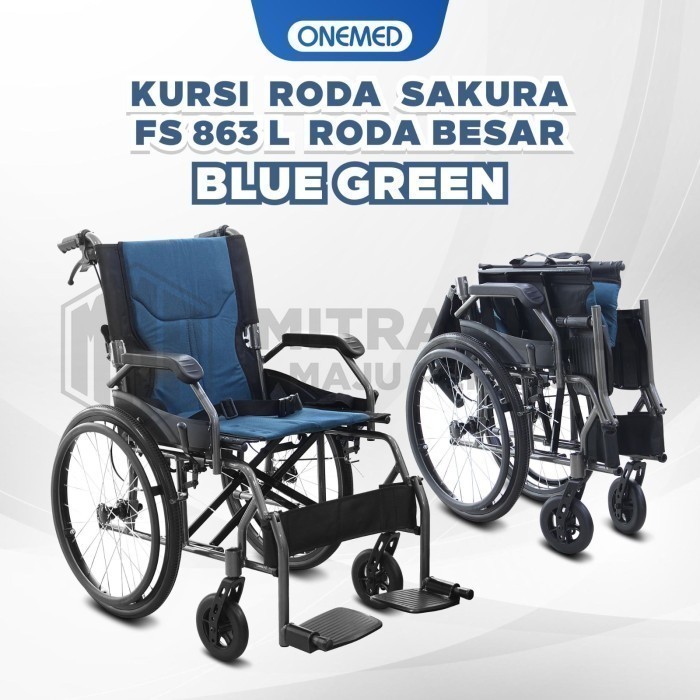 Jual OneMed Kursi Roda Sakura Roda Besar FS863L Hijau | Shopee Indonesia