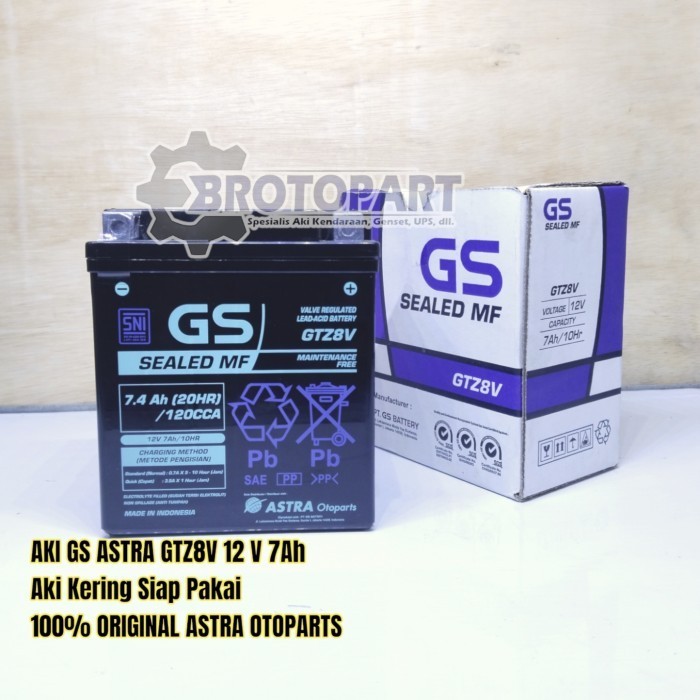 Jual Aki Motor Honda CBR 250R, CB 400, CB 600 Accu GS ASTRA GTZ8V MF Kering ORIGINAL ASTRA ...