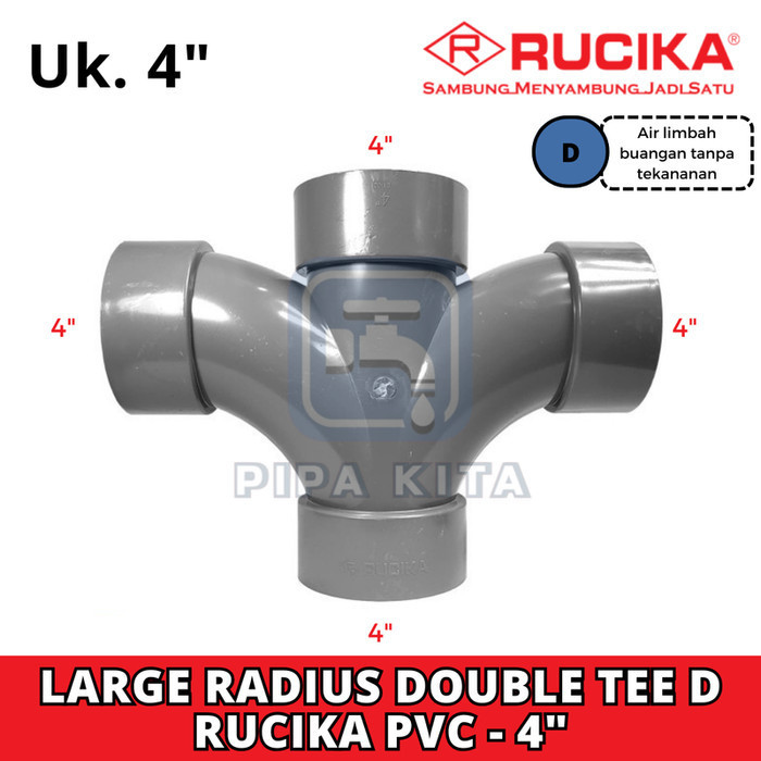 Jual Large Radius Double Tee D 4 Inch RUCIKA PVC Double Tee Way TY ...