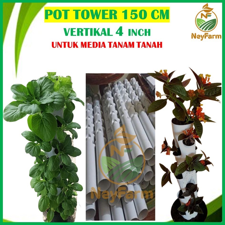 Jual Growing Tower Vertikal Garden 1,5 meter Pot Paralon - Pot Tanaman ...