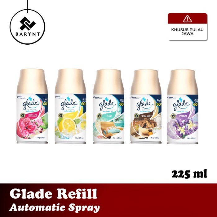 Jual Glade Automatic Spray 146 gr Pengharum Ruangan Refill 225 ml | Shopee Indonesia