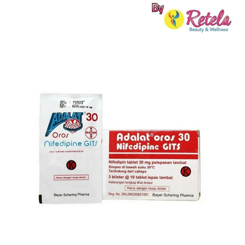 Jual ADALAT OROS 30 MG 1 STRIP 10 TABLET | Shopee Indonesia