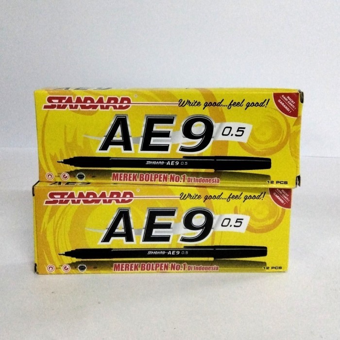Jual Ballpoint STANDARD AE9 - Hitam 12 Pcs | Shopee Indonesia