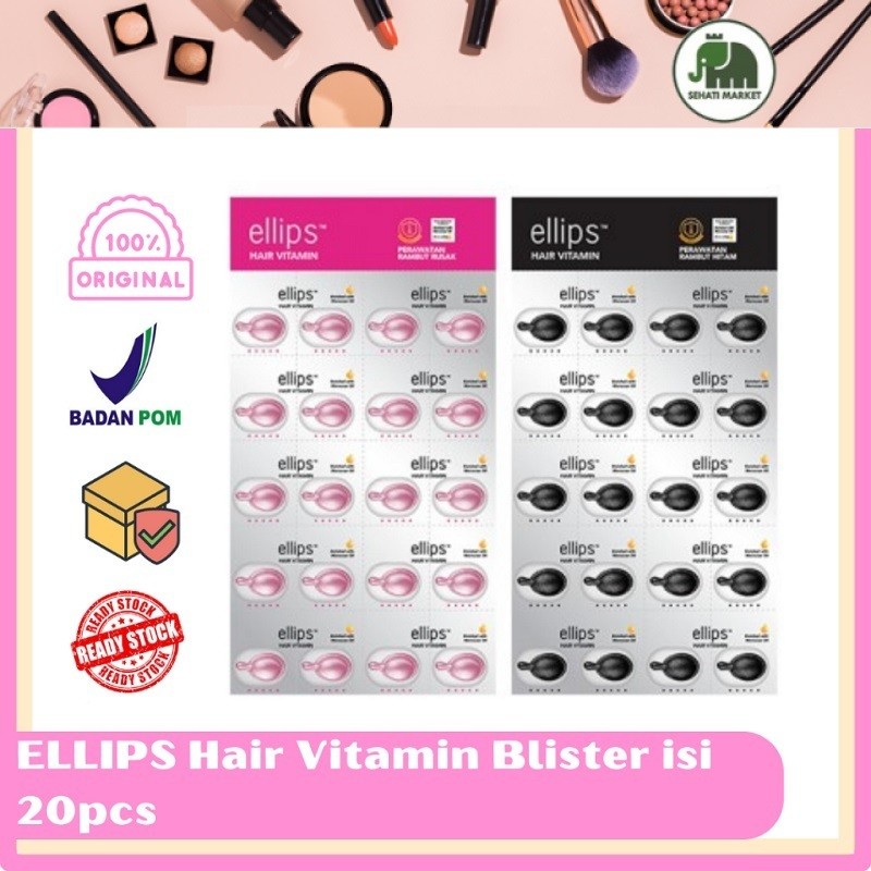 Jual Ellips Hair Vitamin isi 20 Capsules | Elips Perawatan Rambut Hitam ...
