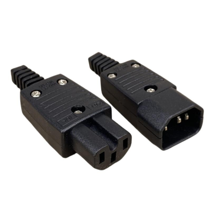 Jual IEC Straight Cable Plug Connector C13 C14 Female Male Plug ...