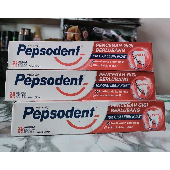 Jual PEPSODENT MERAH JUMBO 4 TUBE UKURAN 225GRAM / PASTA GIGI PEPSODENT ...