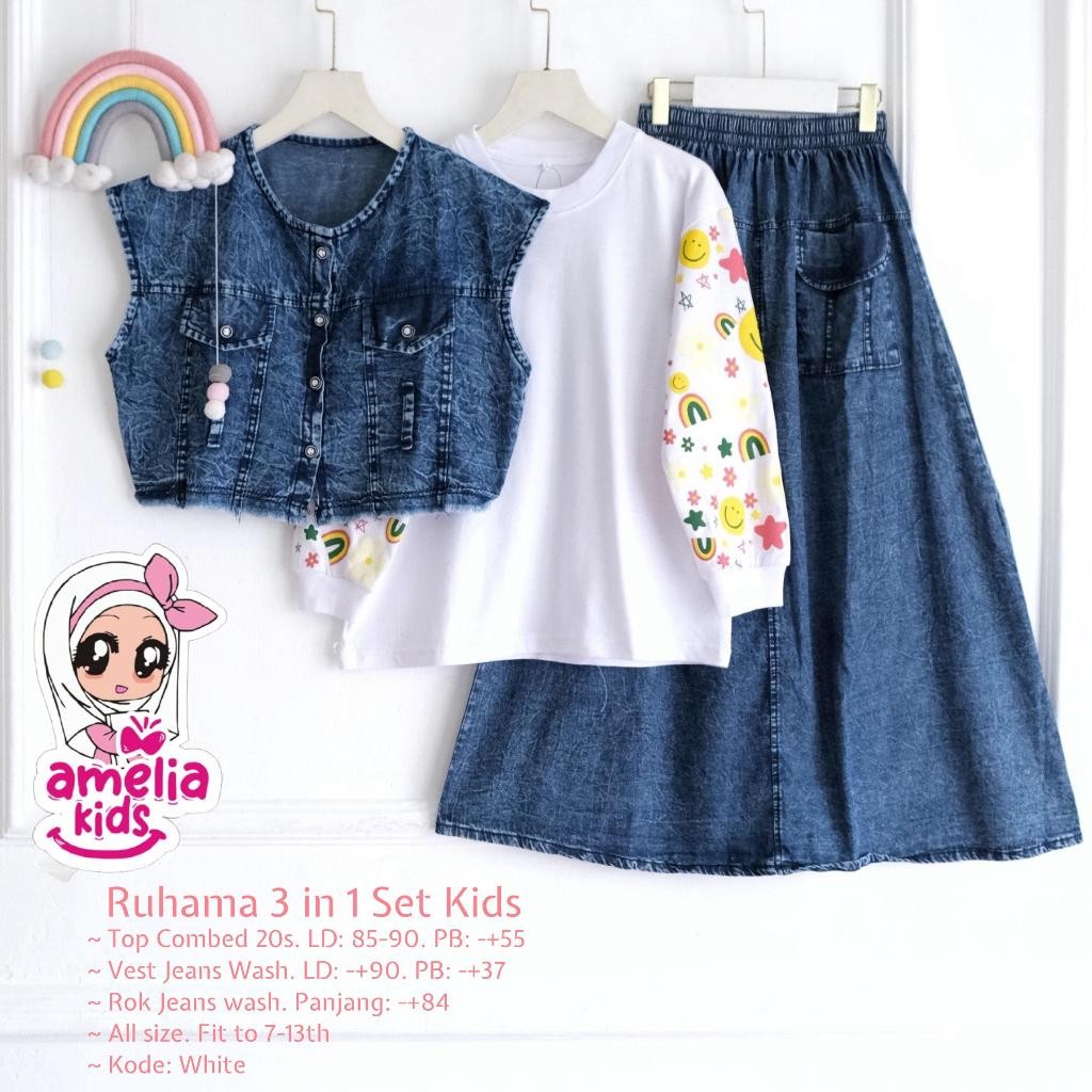 Jual 2302 RUHAMA 3IN1 SET KIDS by AMELiaKiDS // ONESTUFF | Shopee Indonesia