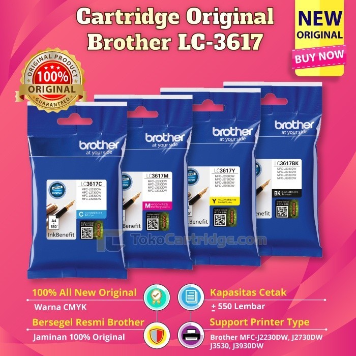 Jual Cartridge Tinta LC3617 LC-3617 LC 3617 Printer J3530DW J3530 MFC ...