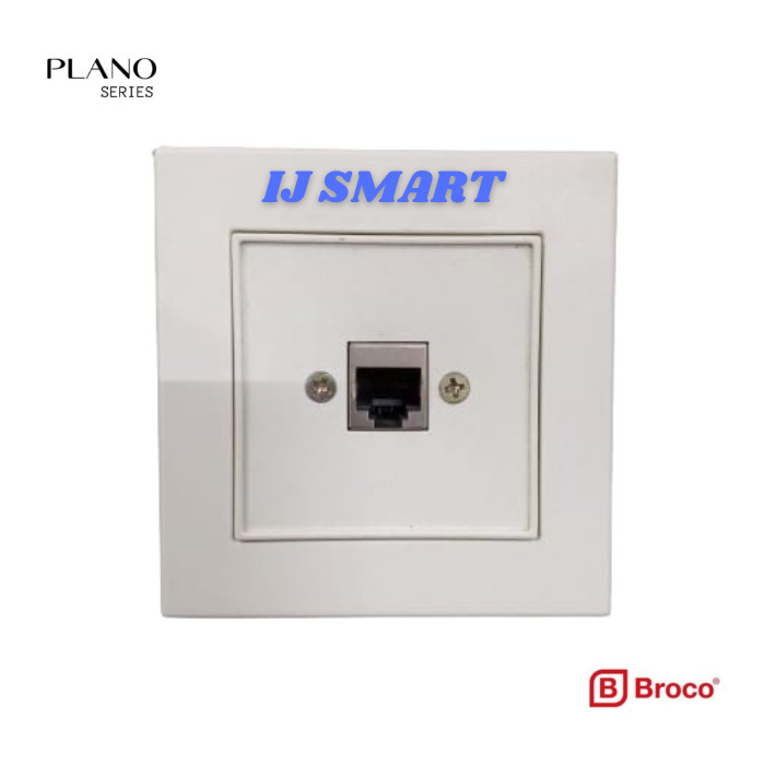 Jual Stop Kontak Socket/Outlet Data Cat.5 RJ45 Broco Plano E174-55S - Putih | Shopee Indonesia