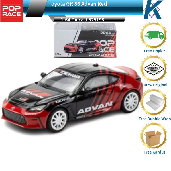 Jual Pop Race Toyota GR 86 Advan Red 1-64 Diecast 525198 | Shopee Indonesia