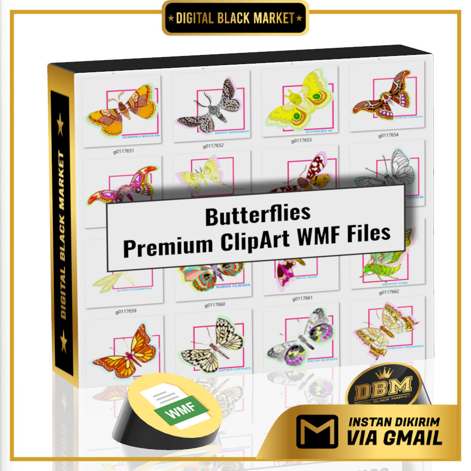 Jual 200 Butterflies Premium ClipArt WMF Files | Shopee Indonesia