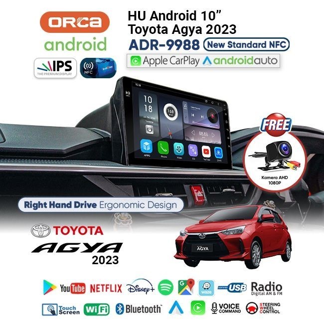 Jual Head Unit Android 10" inch ORCA TOYOTA AGYA / DAIHATSU AYLA 2023 ...
