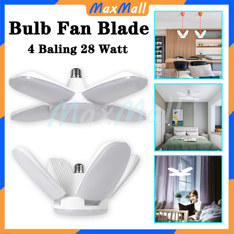 Jual Lampu Hias 28W 4 Baling Fan Blade Bulb White Bohlam Mini Fan Blade ...