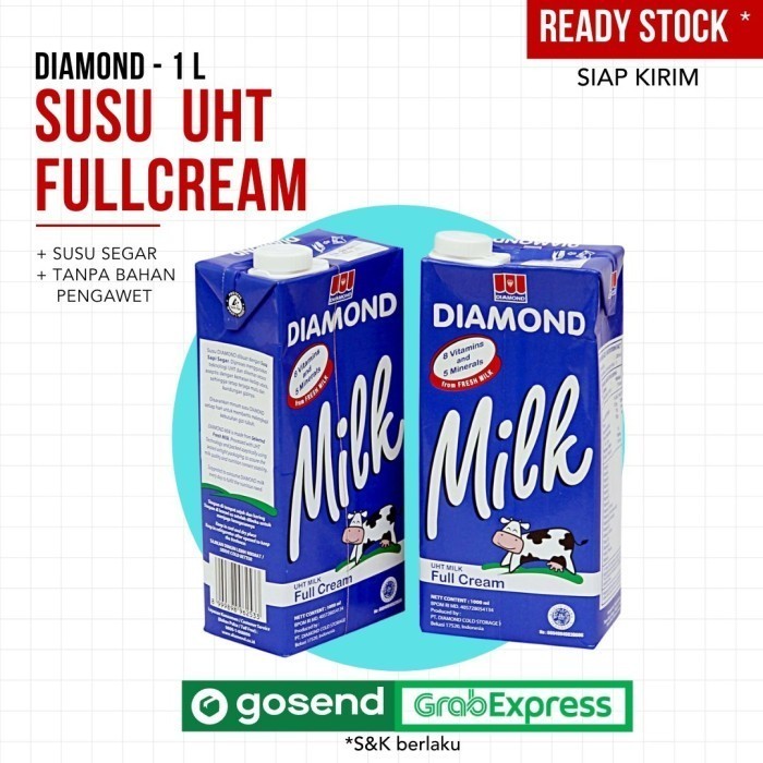 Jual Susu Diamond UHT Full Cream - 1L | Shopee Indonesia