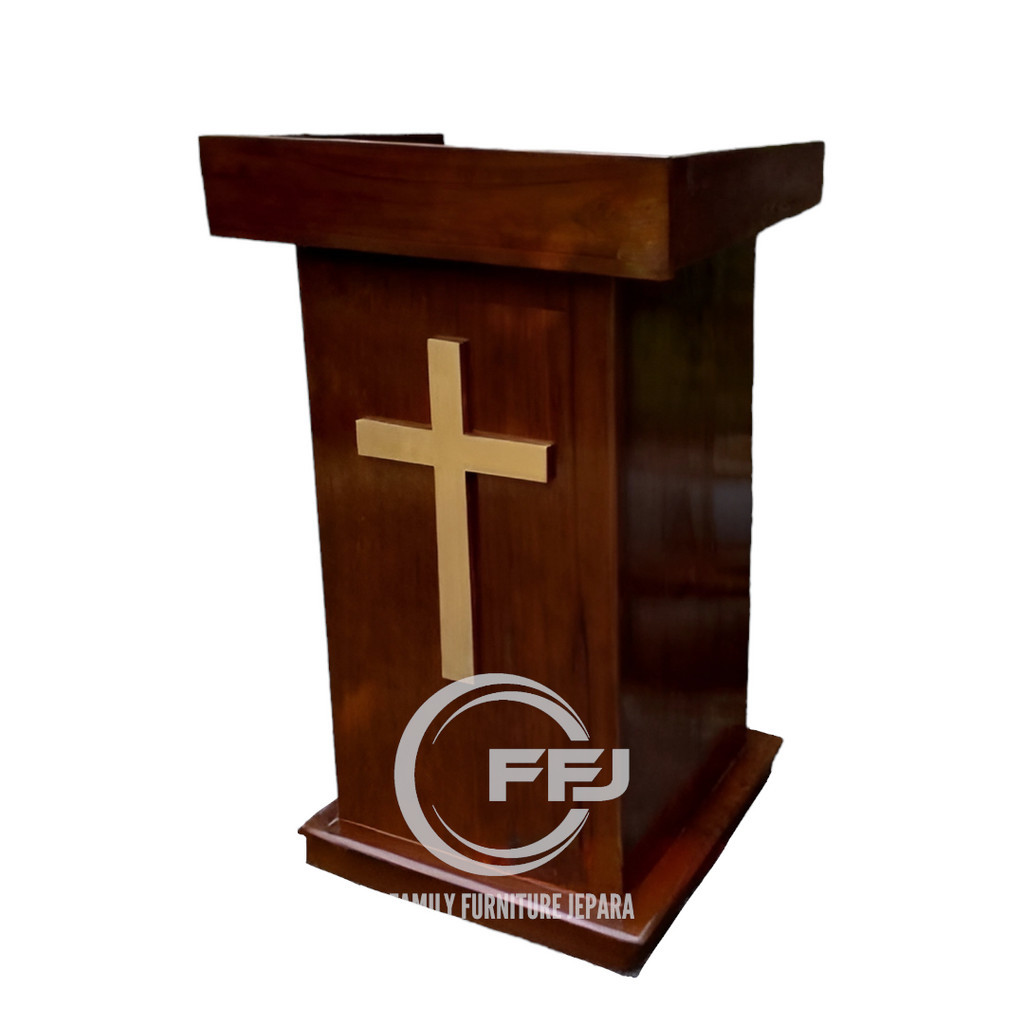 Jual MIMBAR GEREJA MINIMALIS JATI - PODIUM GEREJA KAYU JATI - MIMBAR ...